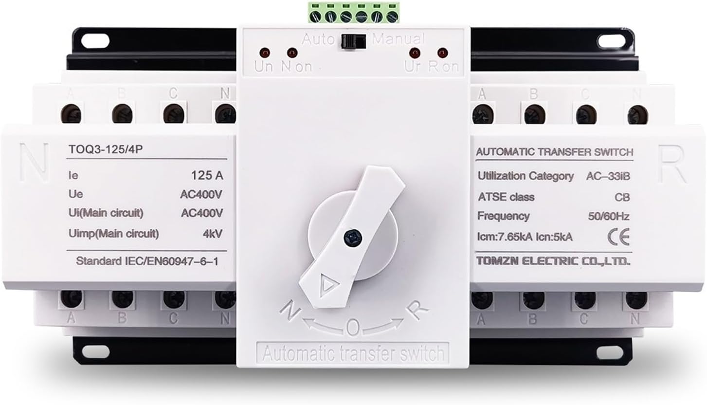 ATS 4P 125A 3 Phase 4 Wire 230V MCB Type Dual Power Philippines | Ubuy