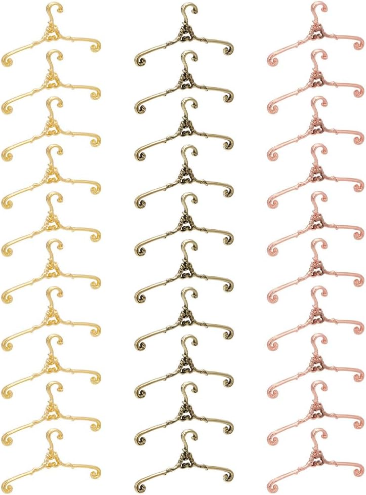 Amazon.com: FREEBLOSS 30Pcs Small Doll Cloth Hangers Alloy Mini Cloth ...