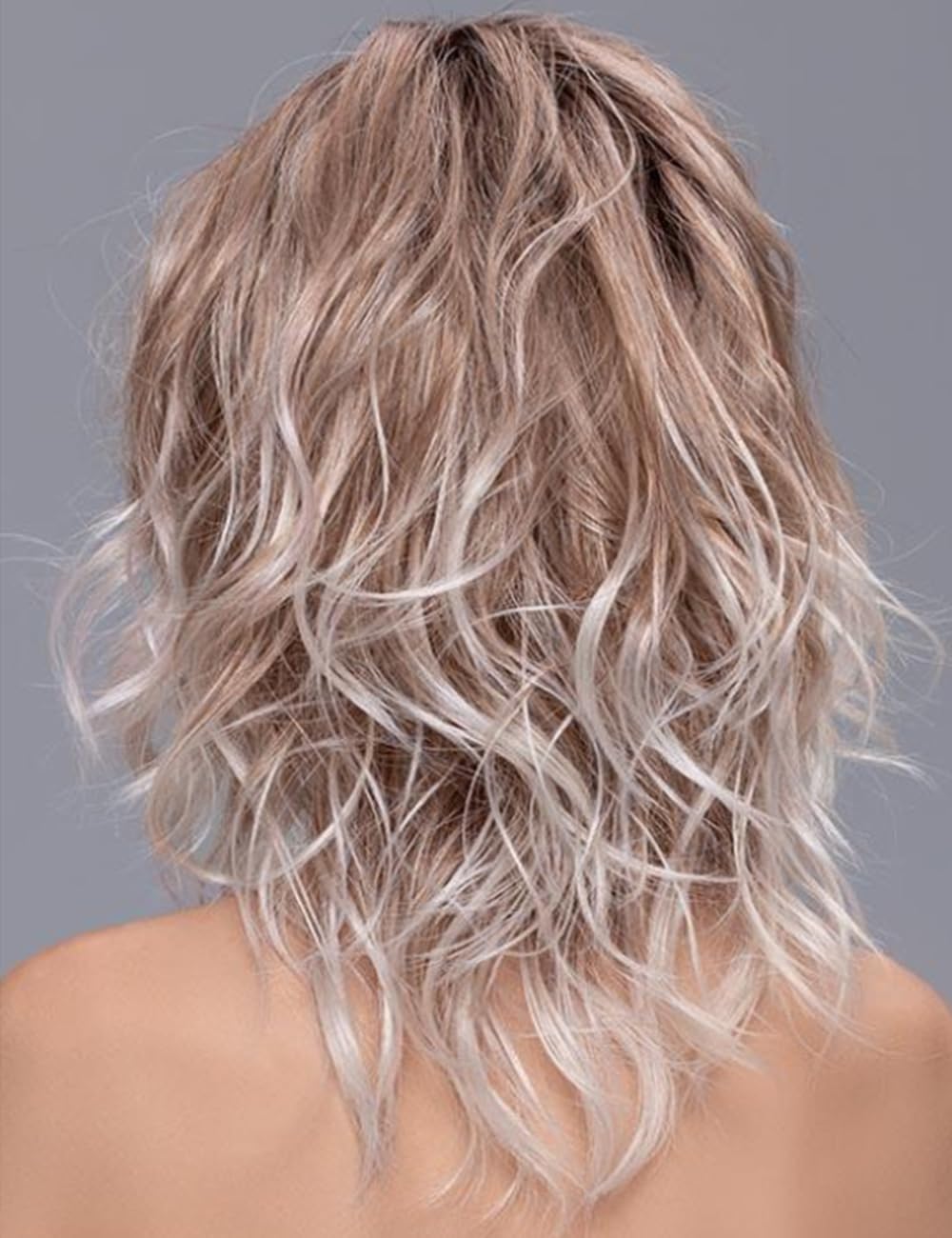 Amazon.com : TISHINING Medium Rose Blonde Wavy Wigs for White Women ...
