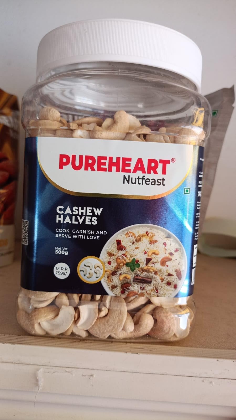 Pureheart Split Cashew Halves (500g) Premium Crunchy Cashewnuts/Tukda ...