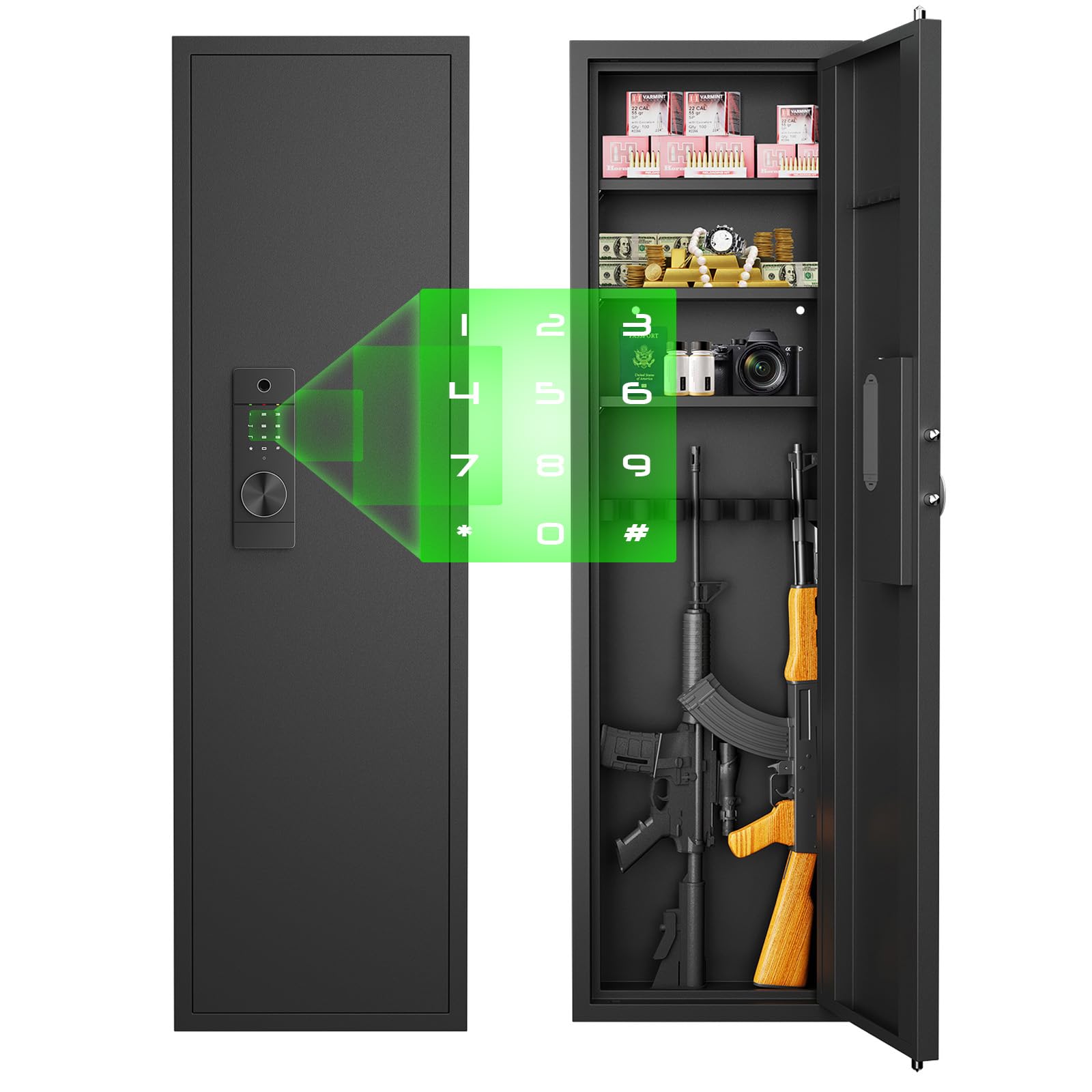 53" Wall Gun Safe, Wall Safe Between Stud, Hidden Wall Gun Safe for ...