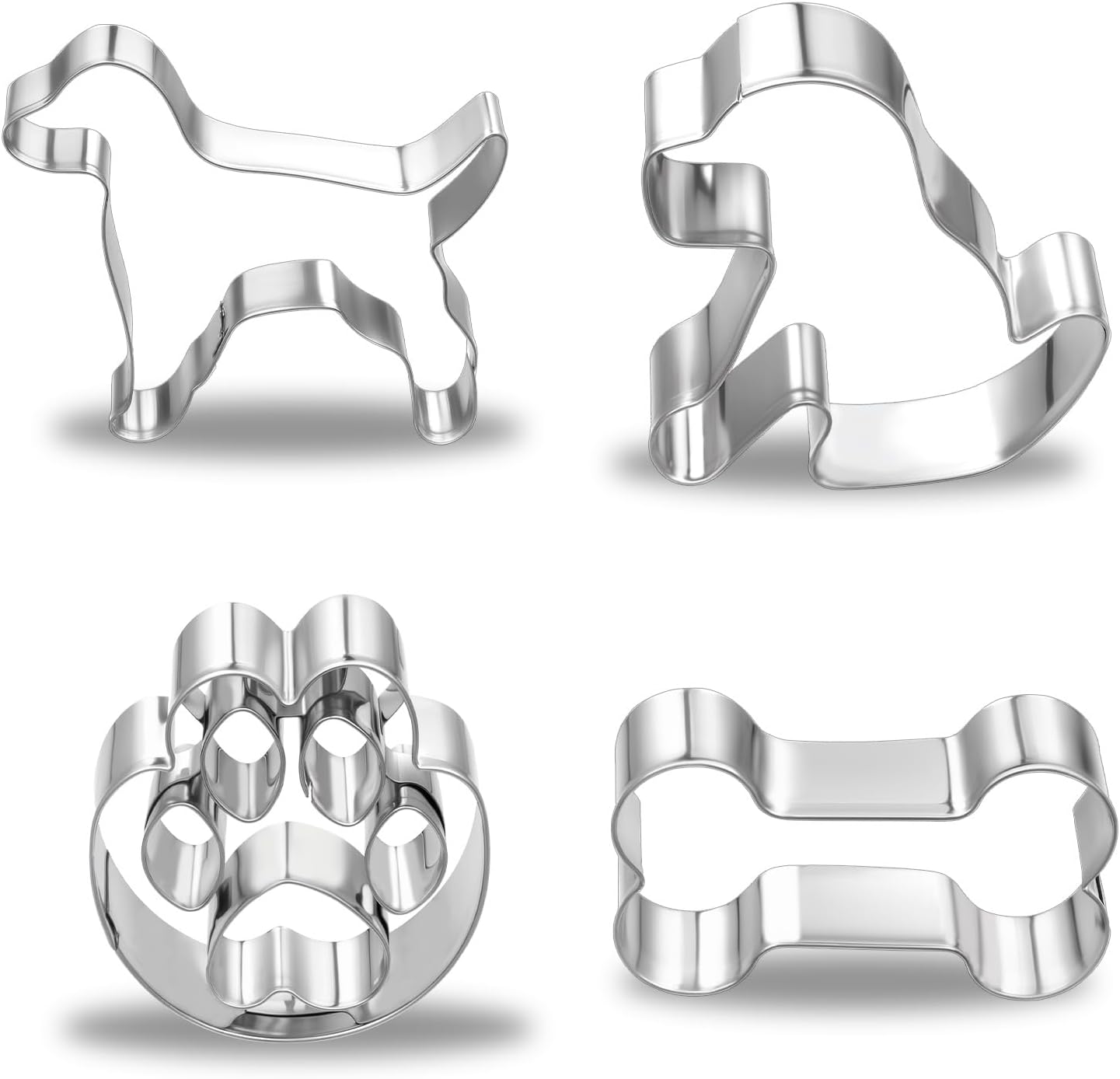 Amazon.com: 4 Pcs Stainless Steel Dog Treat Cutters Dog Bone Cookie ...