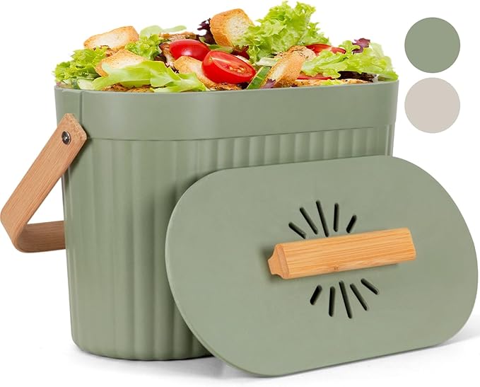 Amazon.com : Yatmung Narrow Kitchen Compost Bin Countertop - Odorless ...