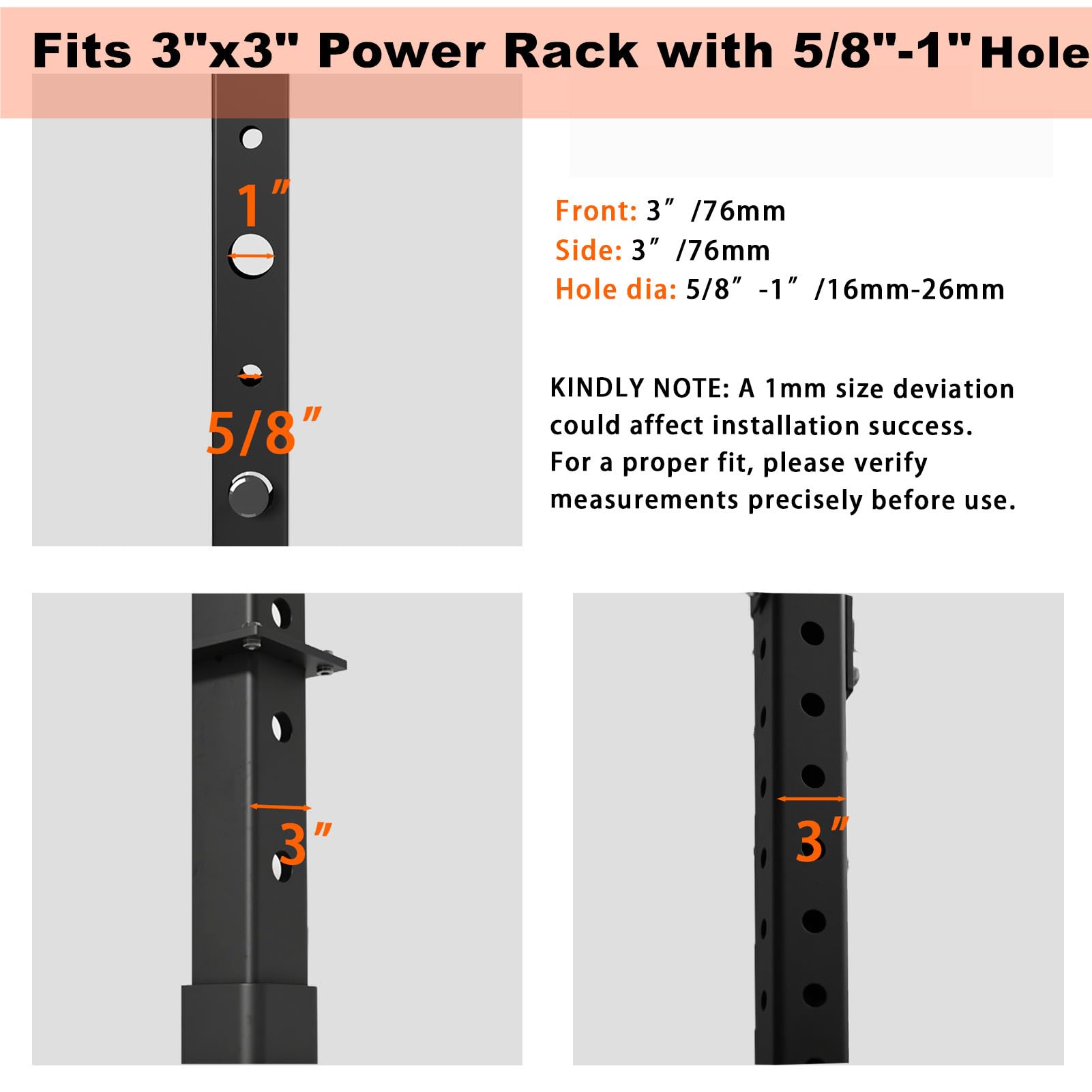 Olympic Barbell Holder For Power Racks No-Drill Barbell Holder For ...