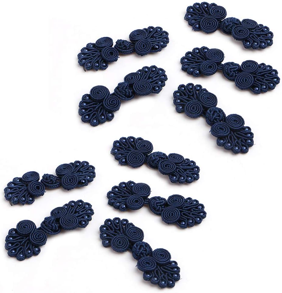 niumanery 10 Pairs Beaded Chinese Frog Closure Buttons Knot Fastener ...