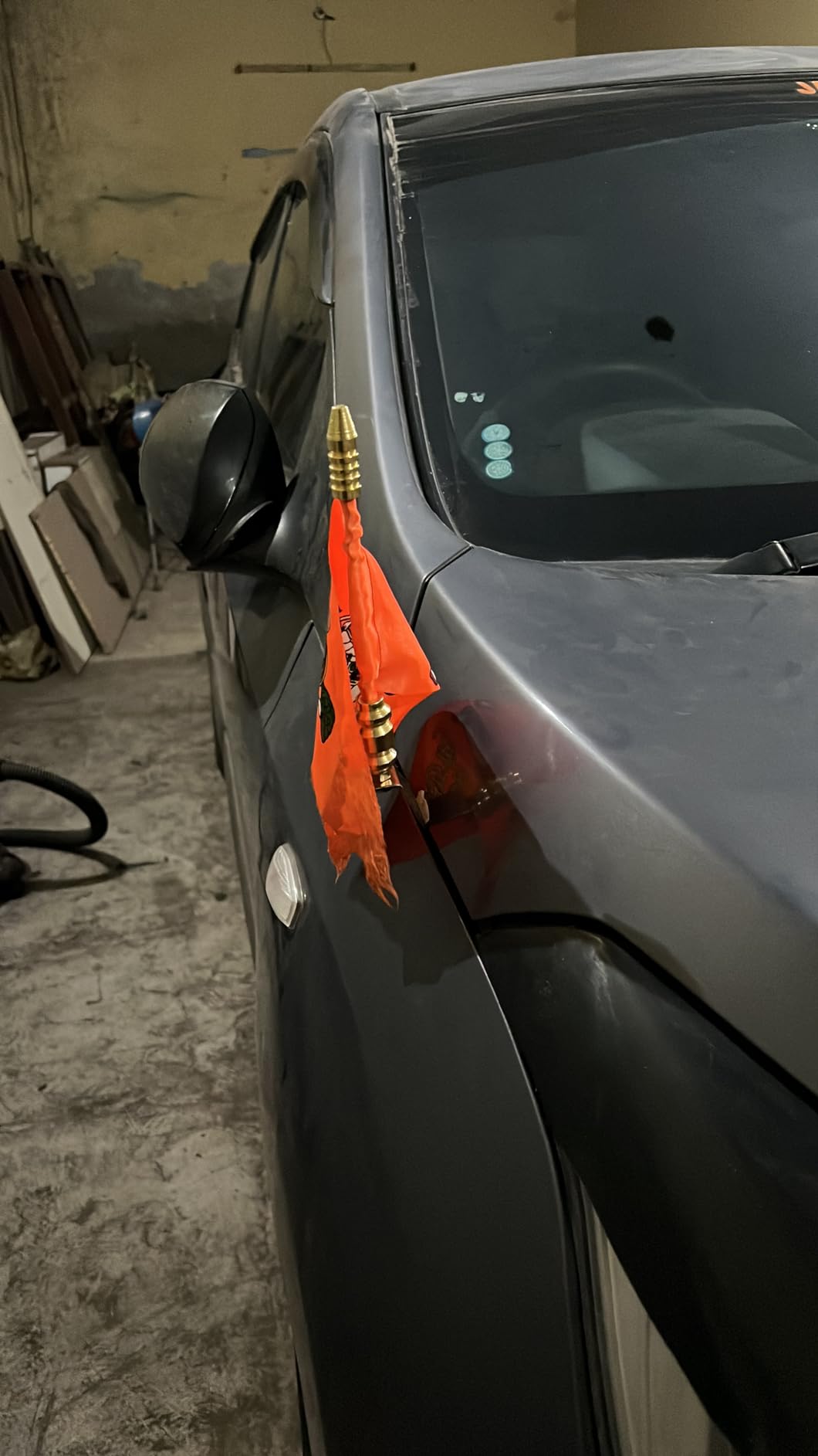 KIING Golden Car Flag Rod with Bracket and Cover (Black) for All Car ...