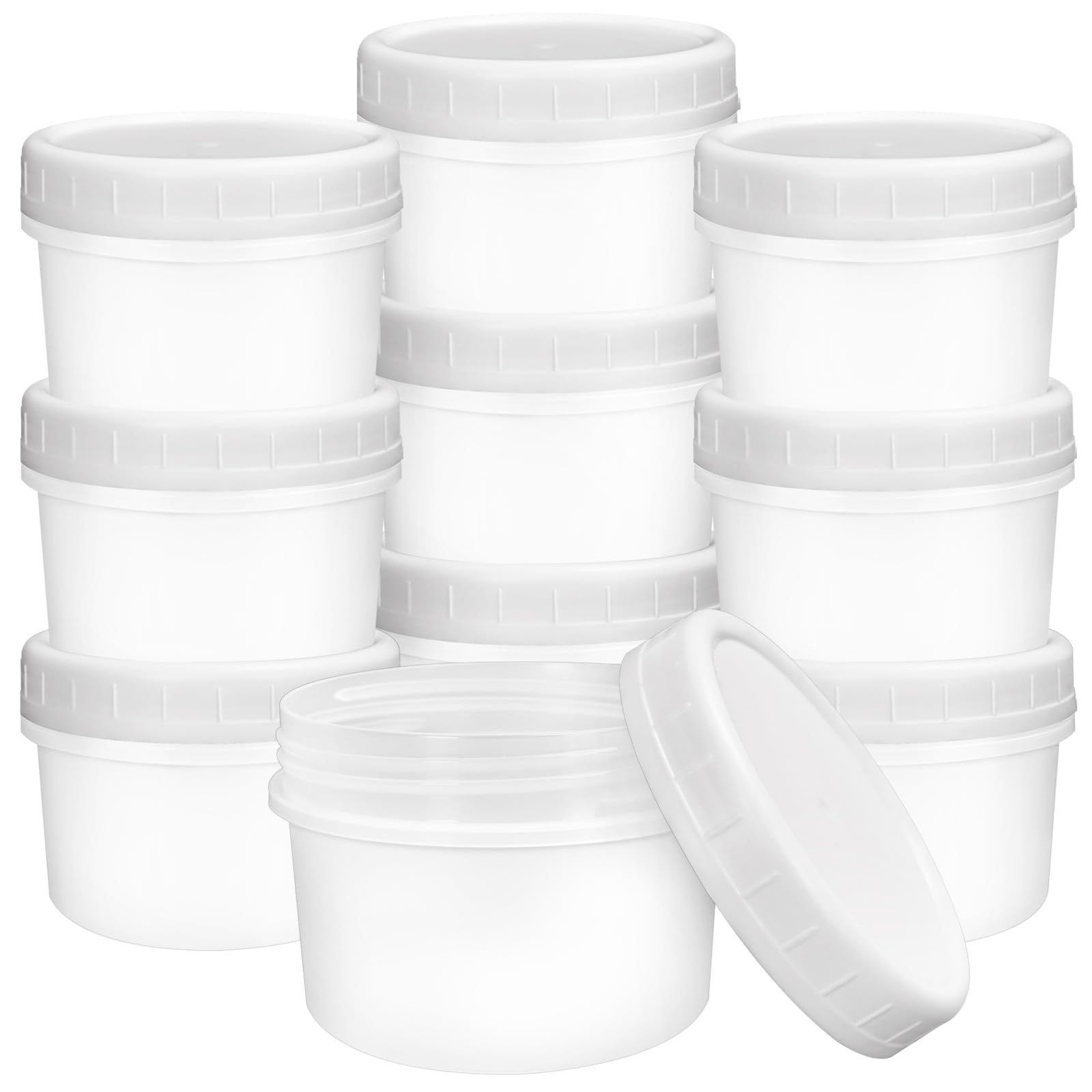 Amazon.com: ISUSSER 10 Pack 4oz Reusable Small Plastic Containers with ...