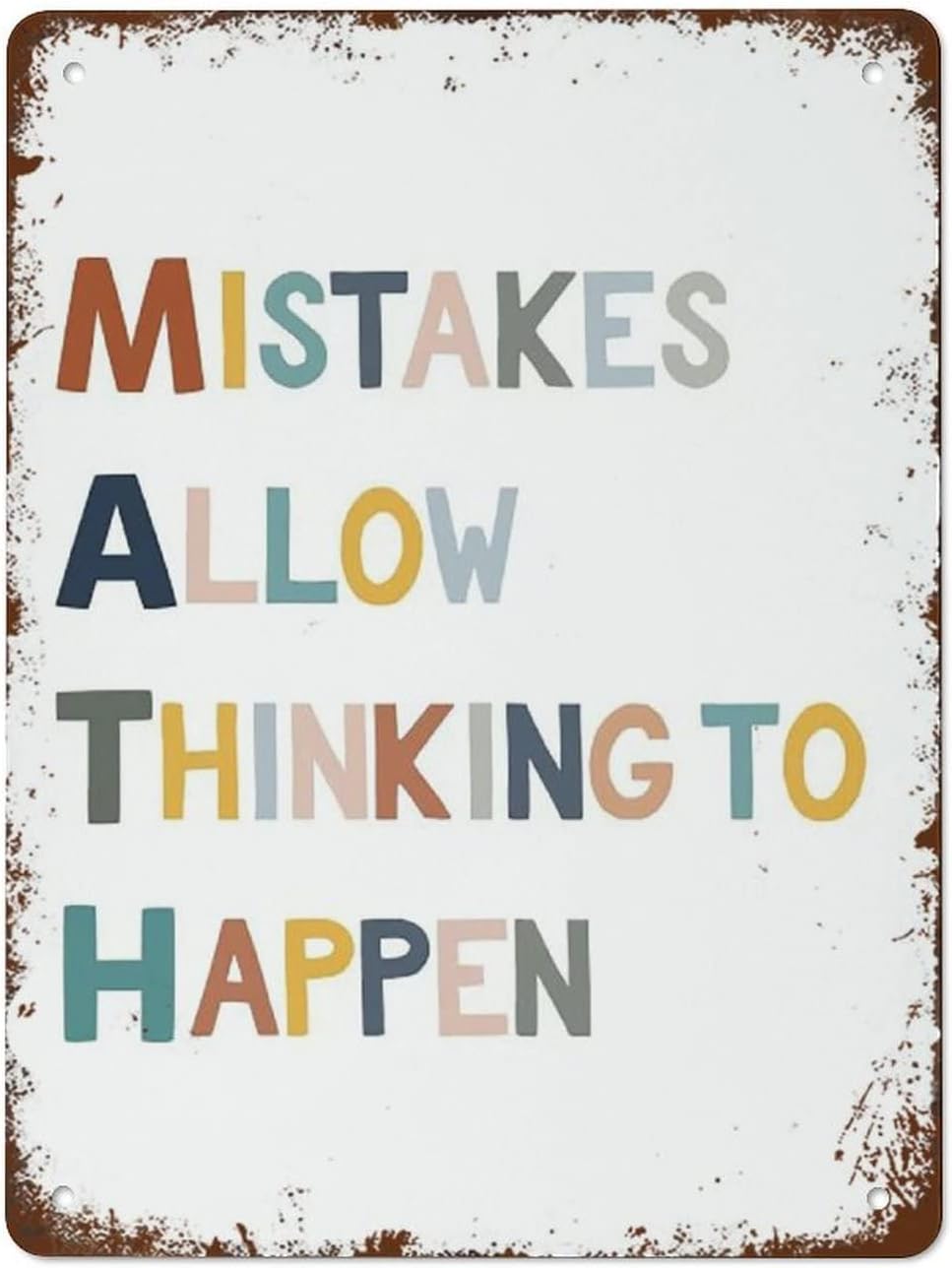 Amazon.com: NAMEY Funny Vintage Tin Metal Sign Mistakes Allow Thinking ...