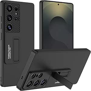 Amazon.com: Miimall Slim Fit for Samsung Galaxy S25 Ultra Case with Stand, [Built-in Kickstand ...