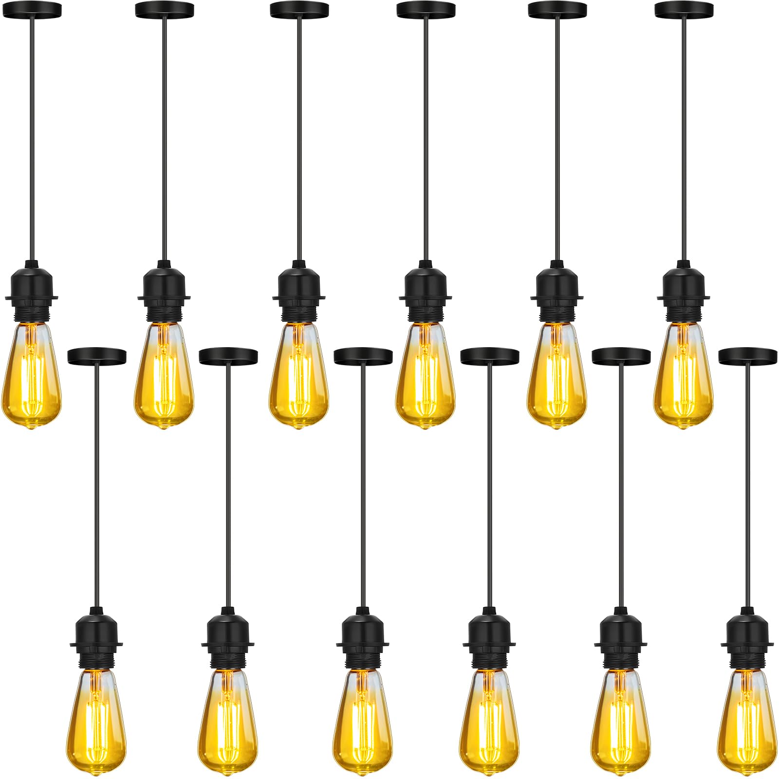 Retisee 12 Pack Industrial Mini Pendant Light Kit Bulk Mini Ceiling ...