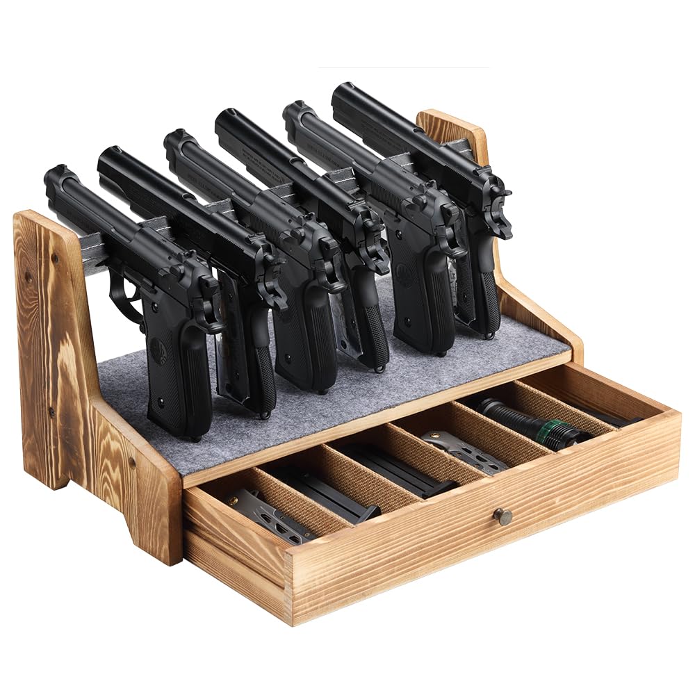 Snapklik.com : Livoccur Pistol Rack, Pine Wood Gun Rack, Pistol Rack ...
