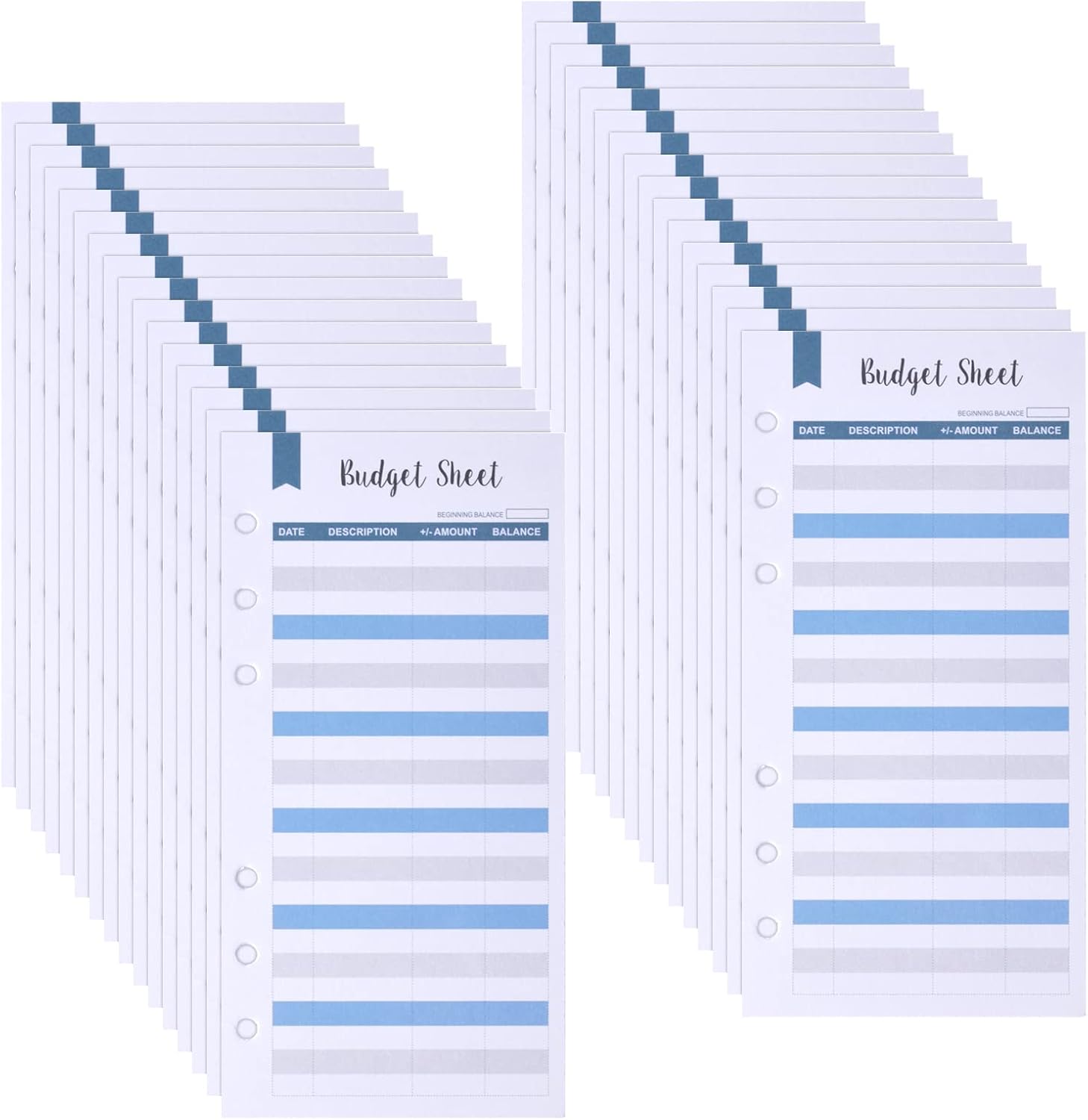 60Pcs Budget Sheets, Budget Sheet Replacement Sheets, A6 6 Hole Budget ...