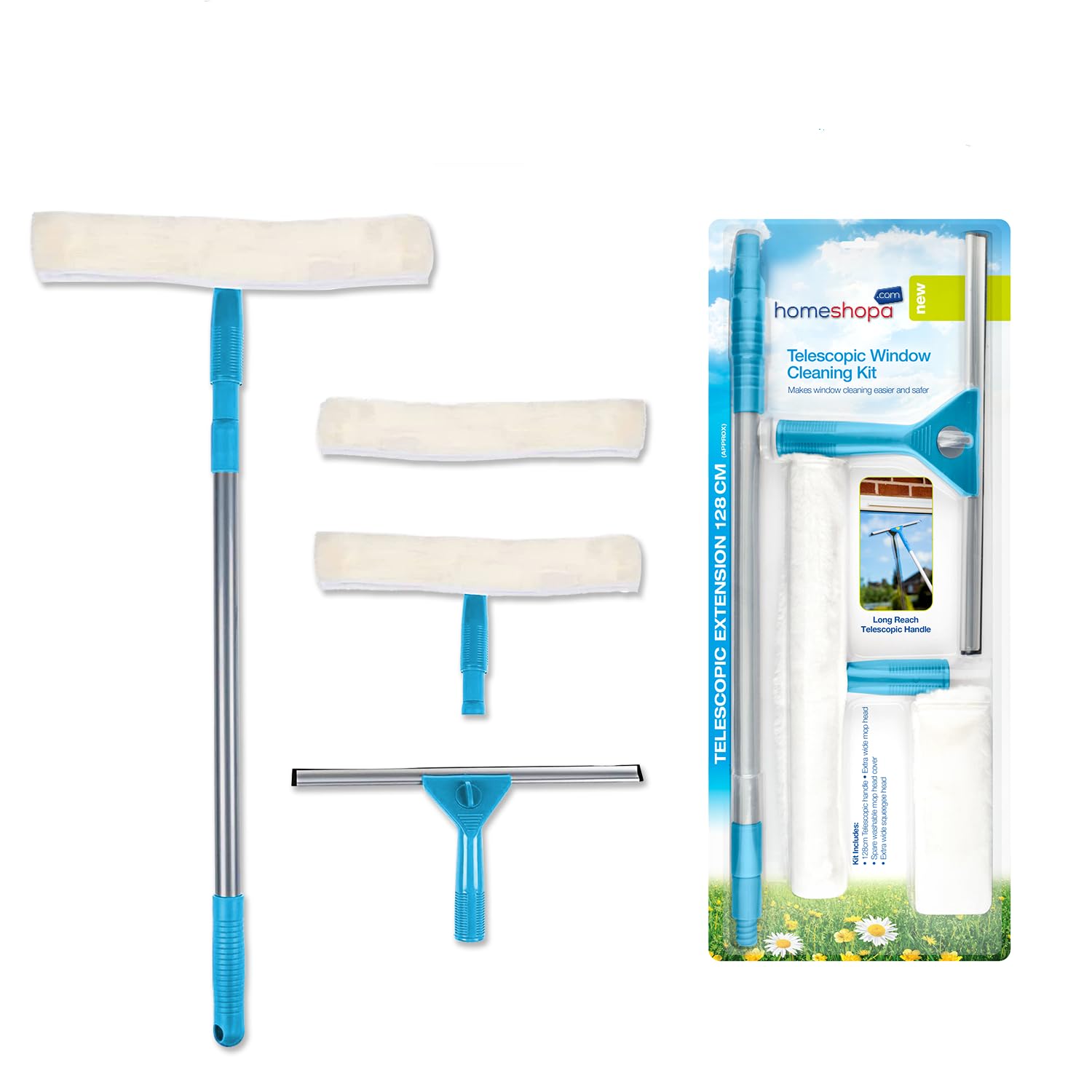 HOMESHOPA Window Cleaning Kit, Window Cleaning Equipment-128cm ...