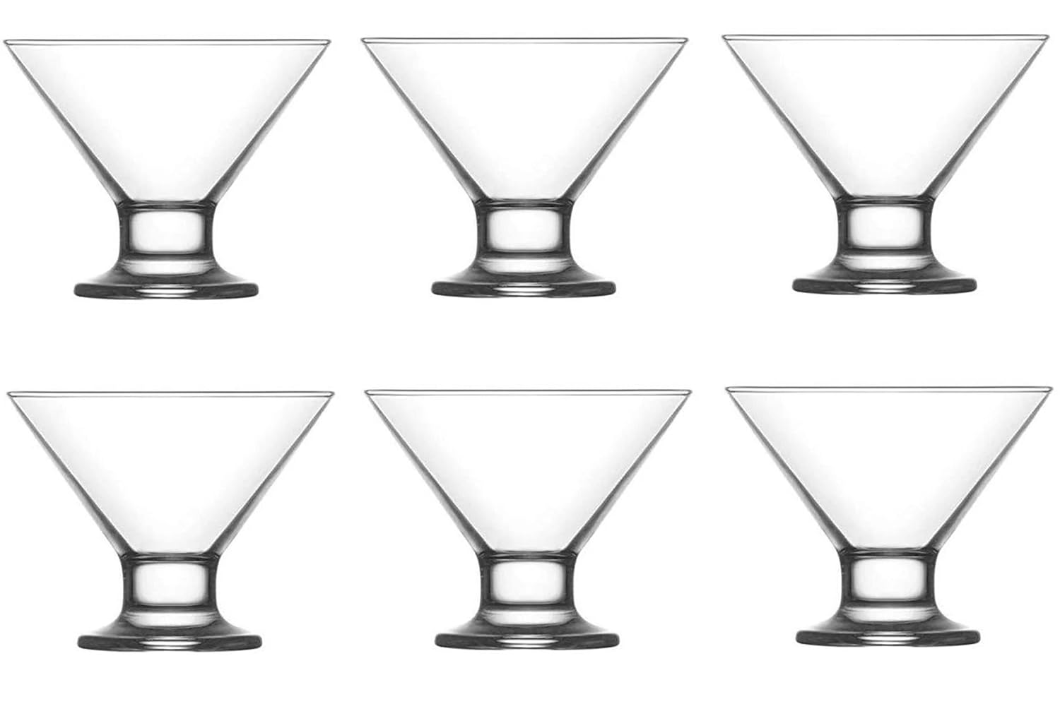 Buy Lexiwells Triangle Cocktail Glasses Set of 6, Wine Glass 185ml, Ice ...