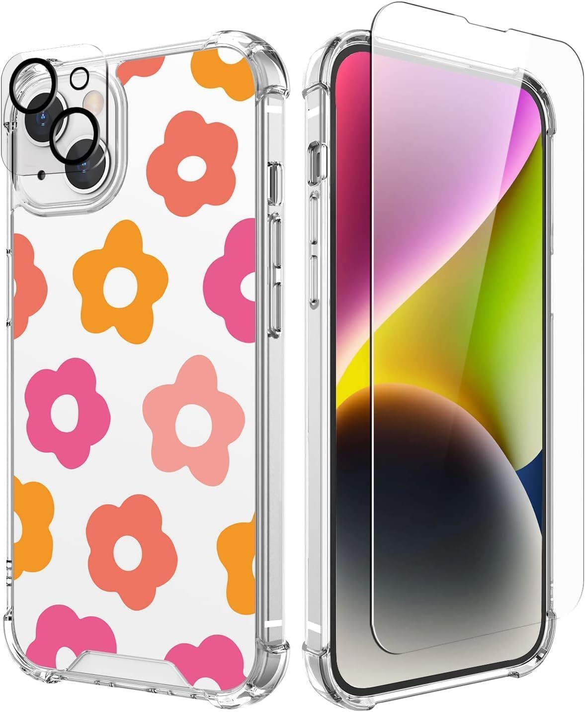 Amazon.com: Cutebe [3 in 1 Crystal Phone Case for iPhone 13(2021 ...