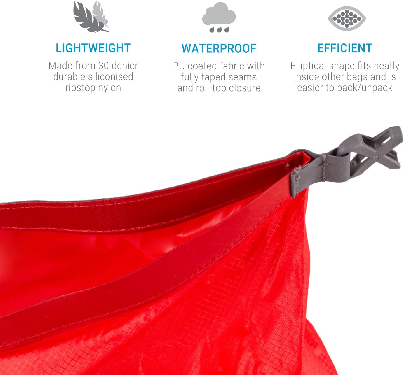 Lifeventure Ultralight Dry Bag, Siliconized Rip-Stop Fabric With Fully ...