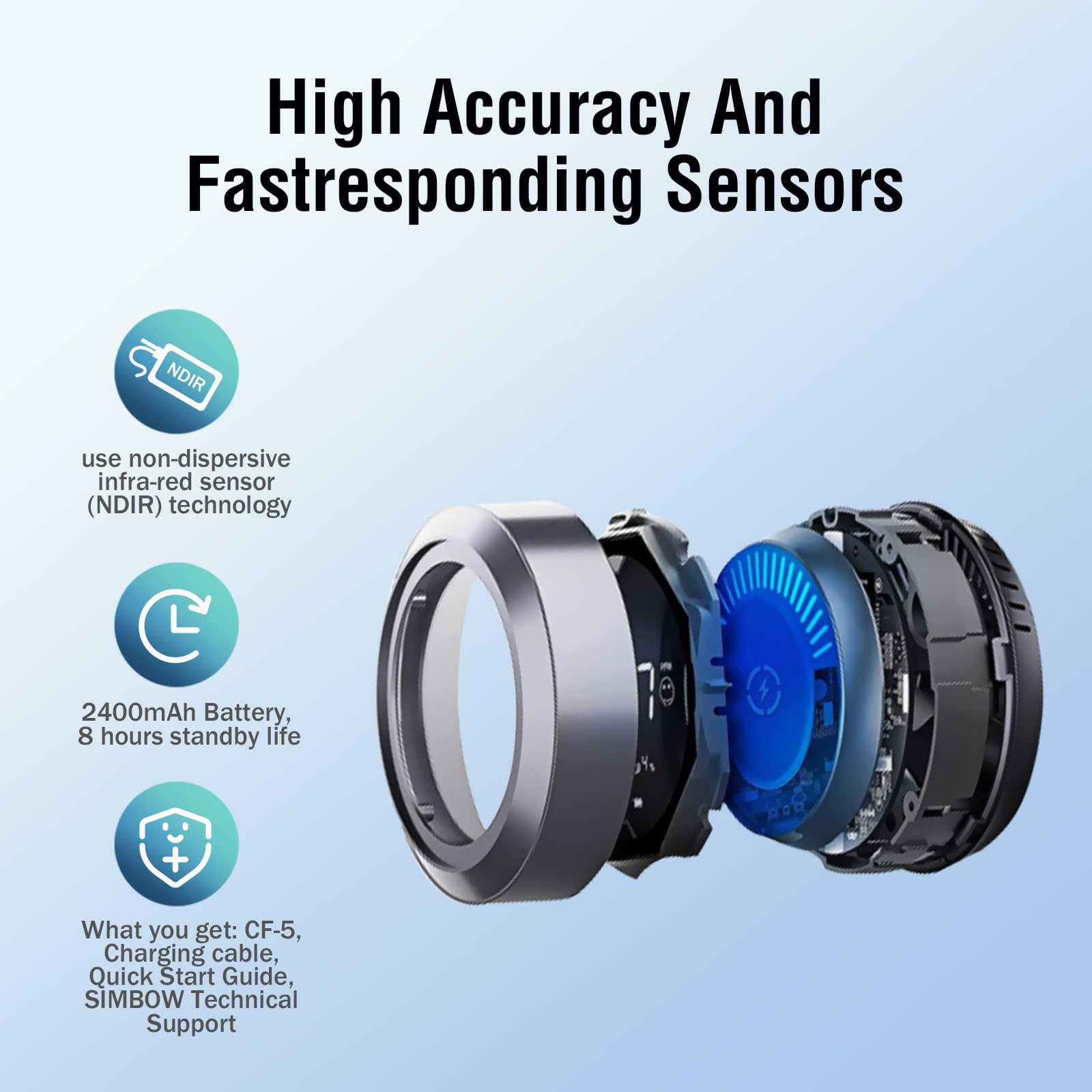 Snapklik.com : Simbow CO2 Monitor, Indoor Air Quality Monitor Test CO2 ...