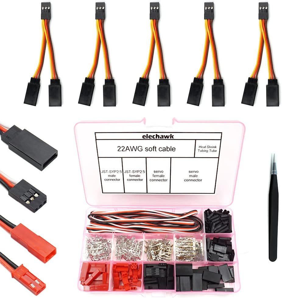 Amazon.com: 5 Pcs Servo Splitter Cable and 40 Sets Servo Plug Male ...