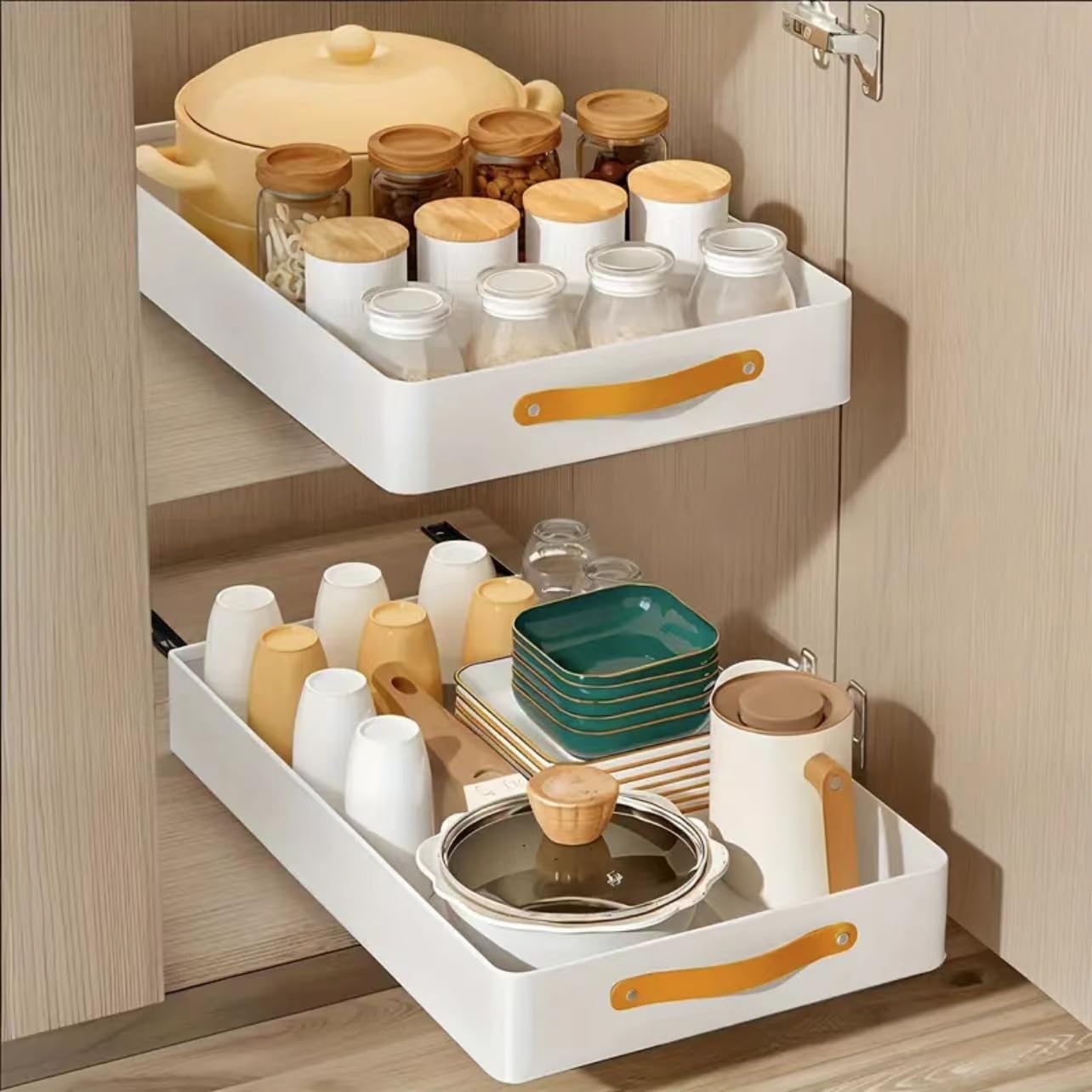 Amazon.com: ZHOHO TANT Pull out Cabinet Organizer Fixed with Adhesive ...