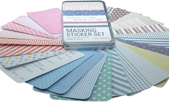 Adhesive Sticker Fabric Set 27 Sheets Tape Deco Washi Scrapbooking ...