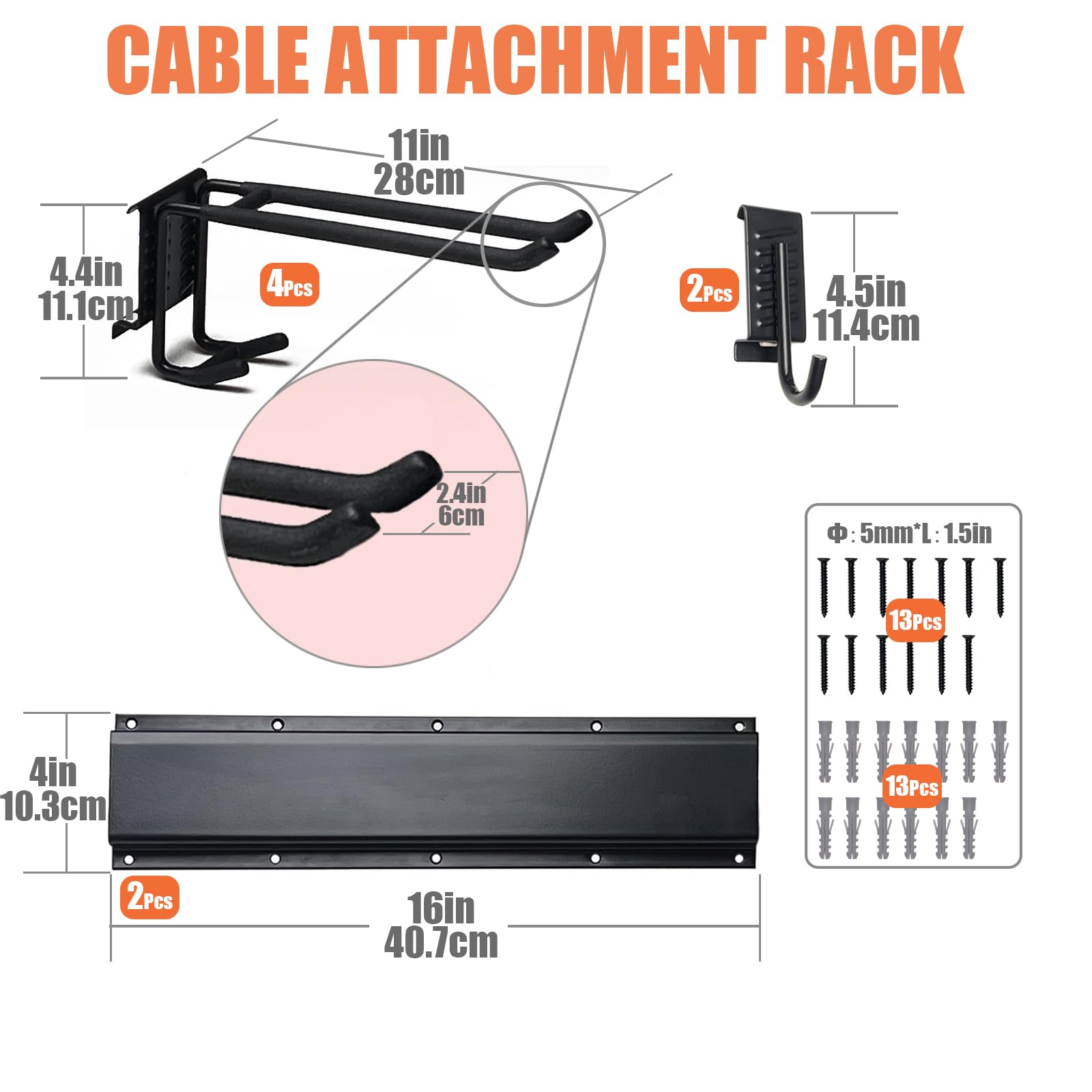 Snapklik.com : BLUSLM Wall Mount Cable Attachment Storage Rack For Lat ...