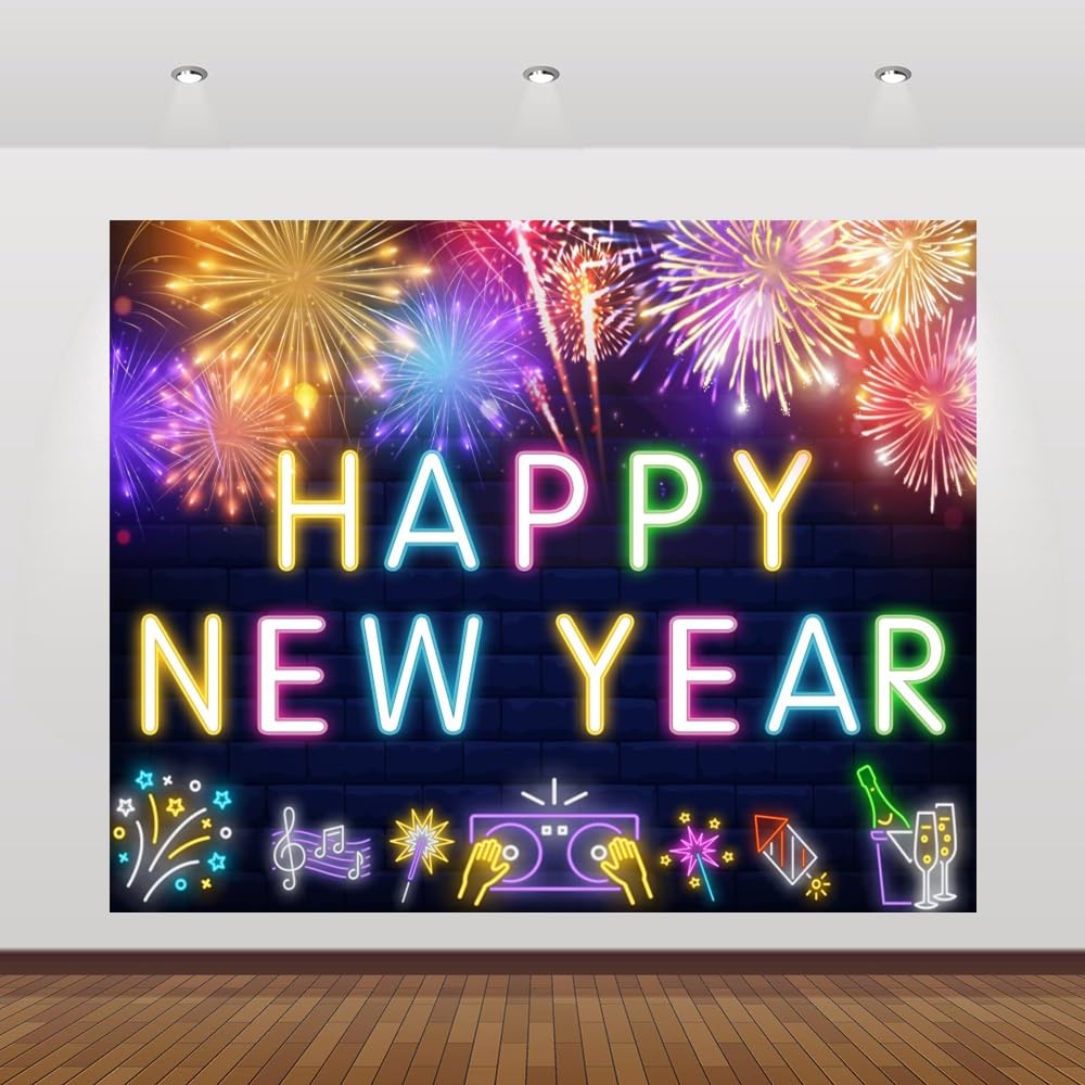 Amazon.com : Happy New Year Backdrop 10x8ft New Years Eve Backdrop 2025 ...