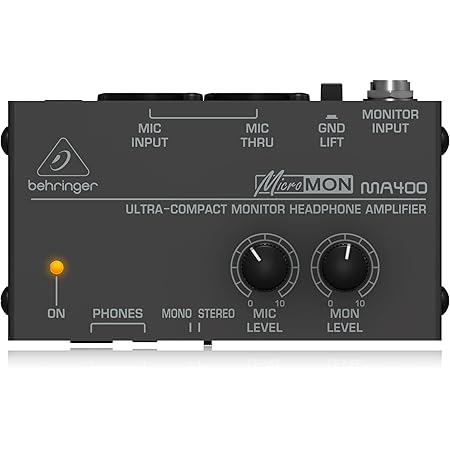 Amazon.com: Behringer MICROMON MA400 Ultra-Compact Monitor Headphone ...