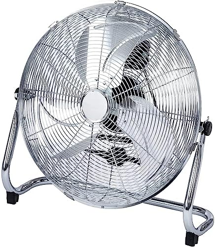 Fab Fans® 16" High Velocity Metal Chrome Floor Standing Fan with 3 ...