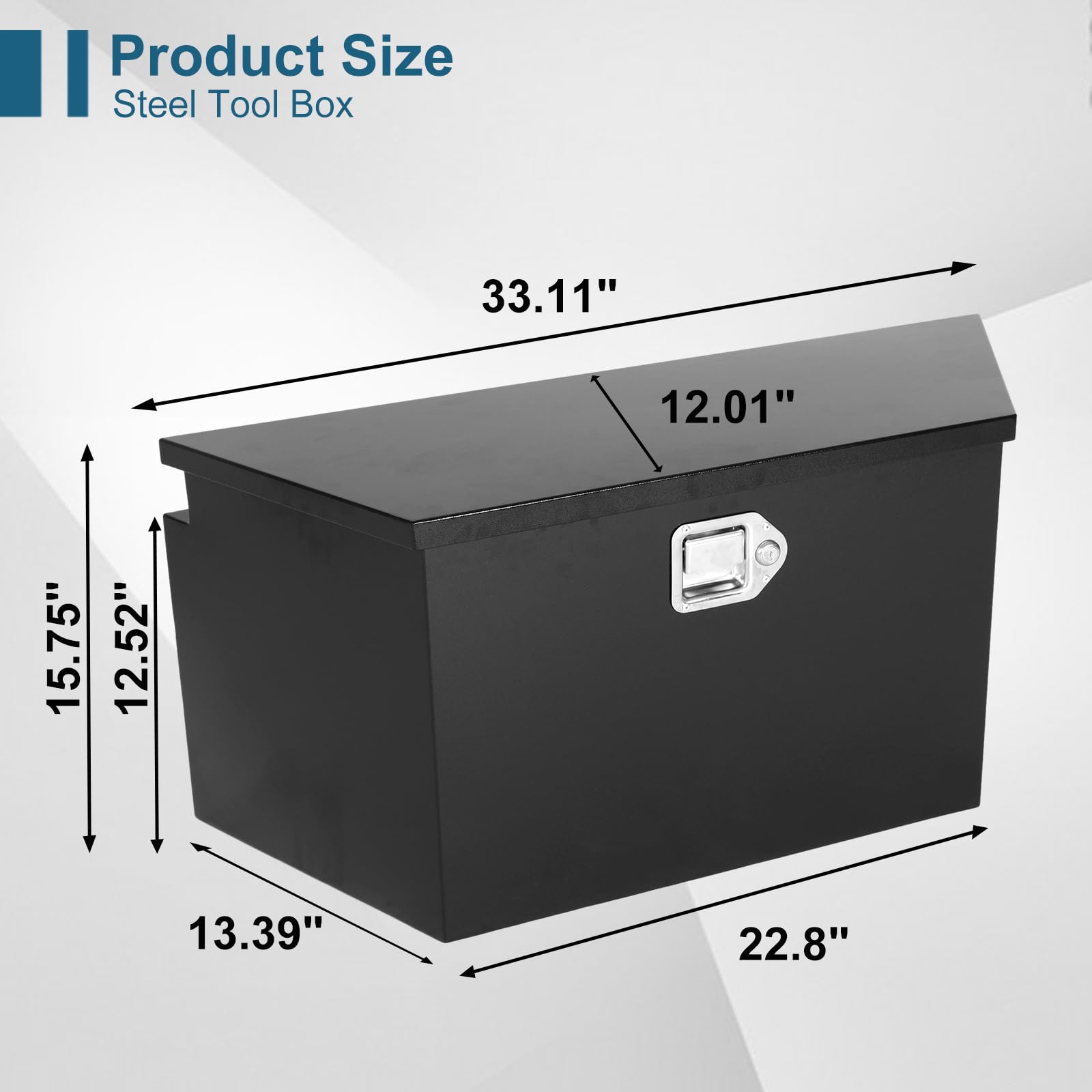 Snapklik.com : 33.2"X13.6"X15.8" Tongue Truck Box Black Heavy Duty ...