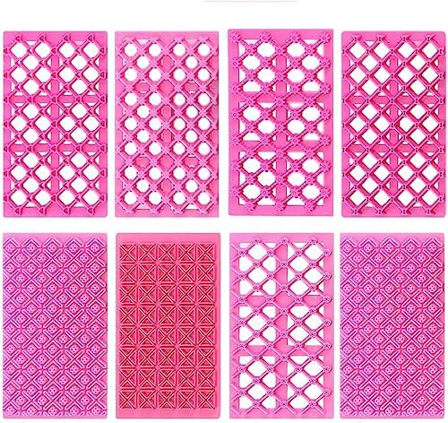 DECARETA Fondant Impression Mat 12 Piece Embossed Icing Moulds Kits,12 ...