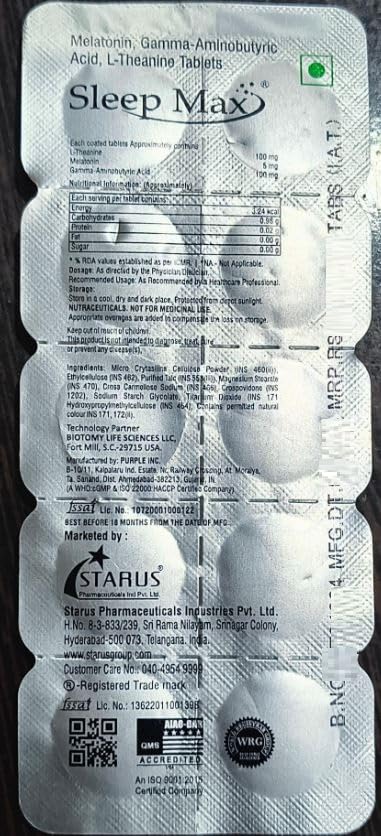 Sleep Max -Strip of 10 Tablets : Amazon.in: Health & Personal Care
