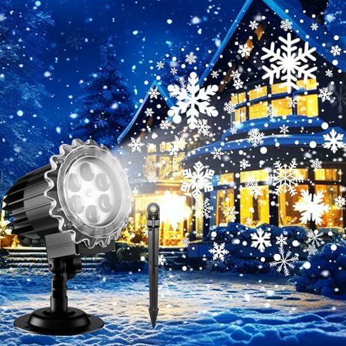 Amazon.com: Christmas Snowflake Lights Projector, Upgraded 9W High ...