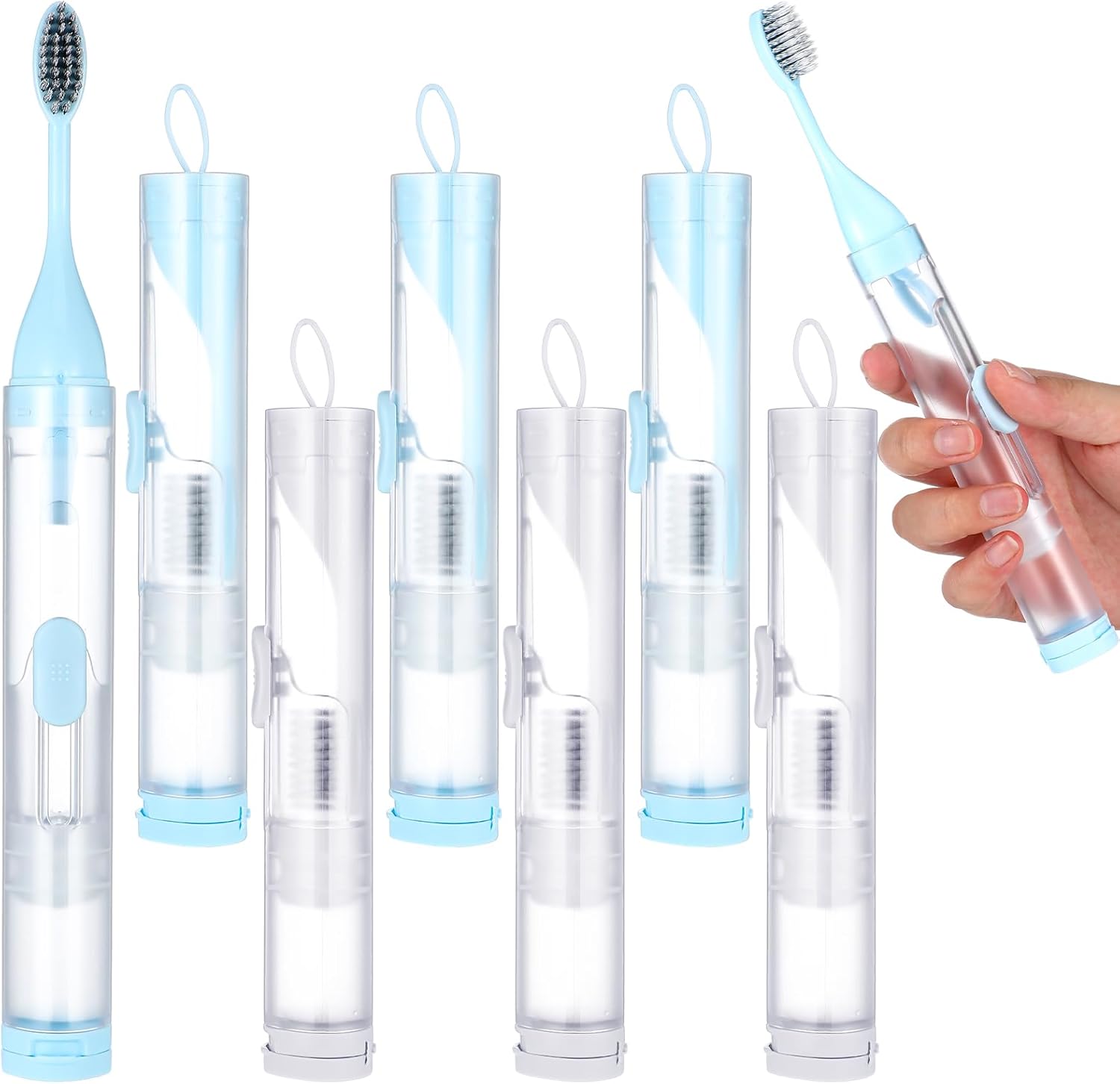 Amazon.com: Domensi 6 Pcs Portable Travel Toothbrush 3 in 1 ...
