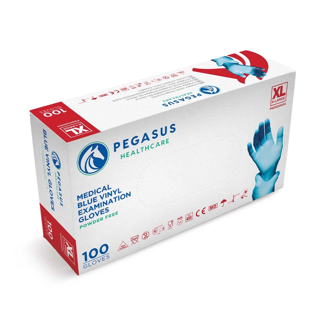 Pegasus Healthcare Blue Disposable Vinyl Medical Examination Gloves Powder Latex | Desertcart ...