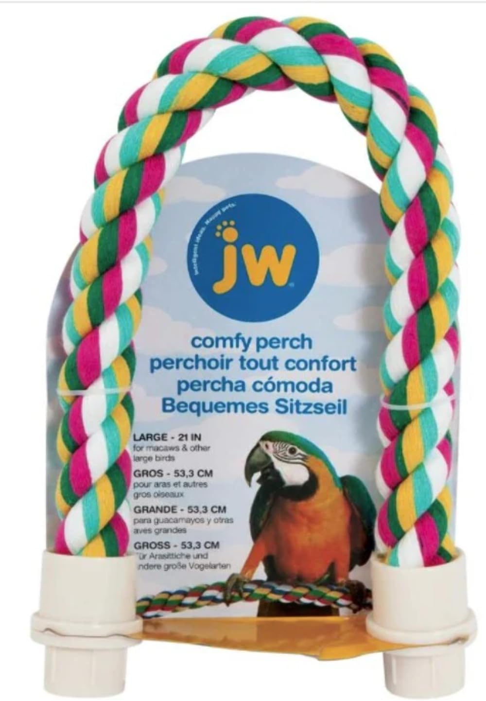 Amazon.com : JW Pet Comfy Perch for Birds Flexible Multi-Color Rope ...