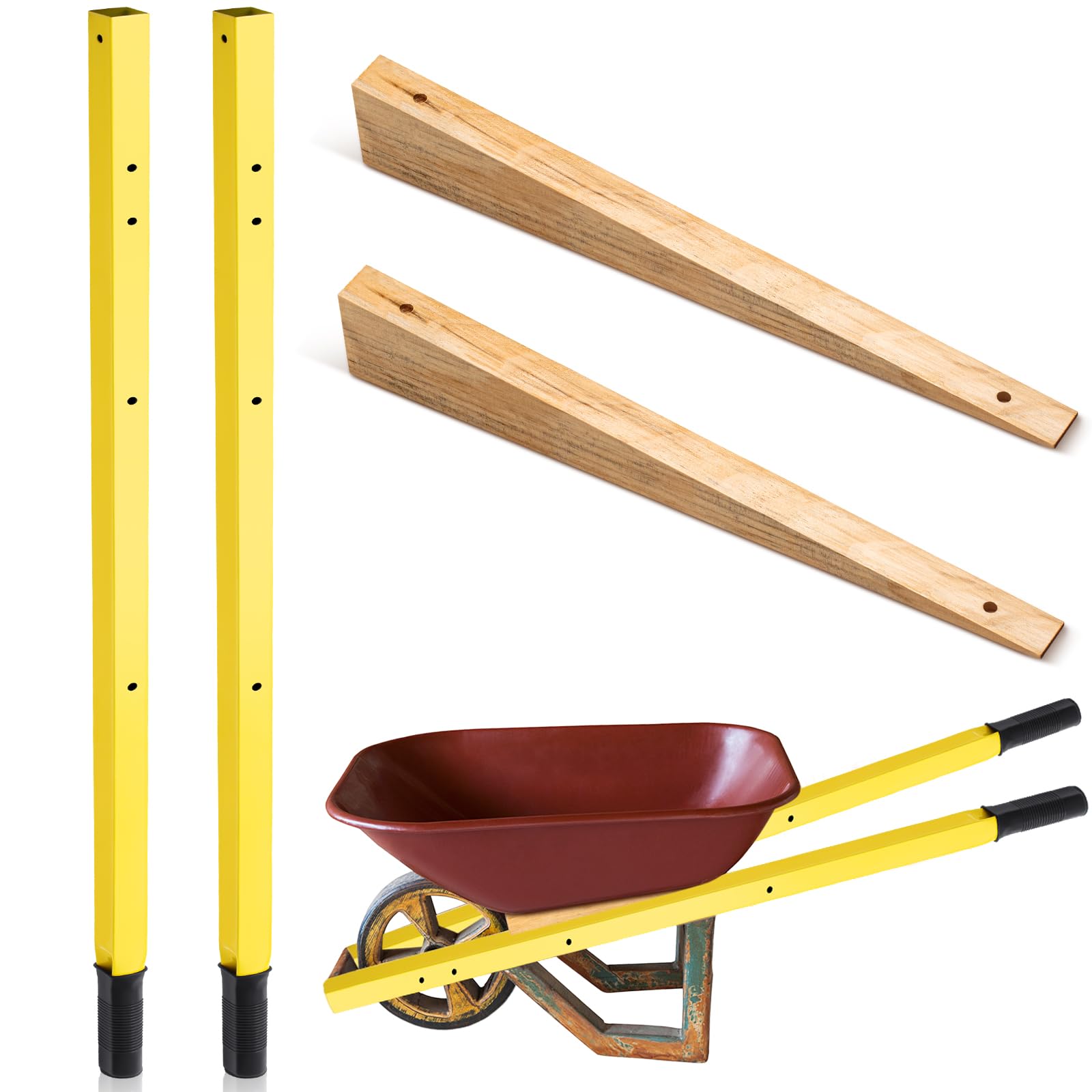 Amazon.com : WILLBOND 1 Pair Wheelbarrow Replacement Handles Kit 60 ...