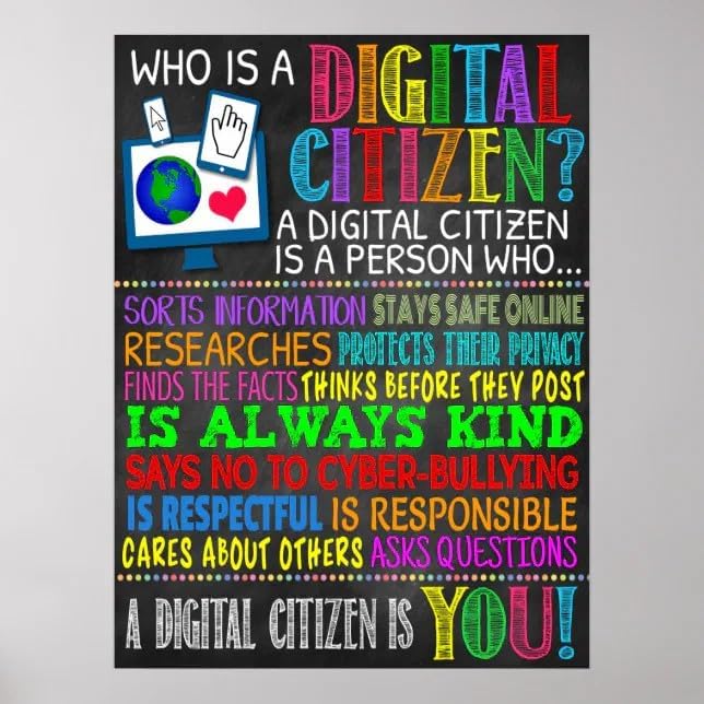 Amazon.com: Internet Safety Rules Poster, Citizenship Classroom Decor ...