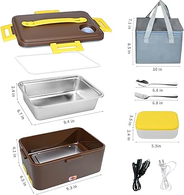 Self Cooking Electric Lunch Box, Portable Food Warmer for Home Office ...