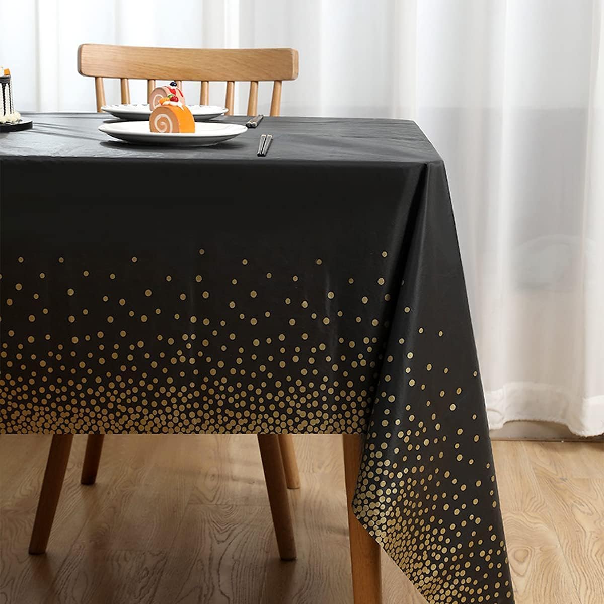 Amazon.com: 4 Pack Plastic Table Cloth Disposable, 54”x108” Black and ...