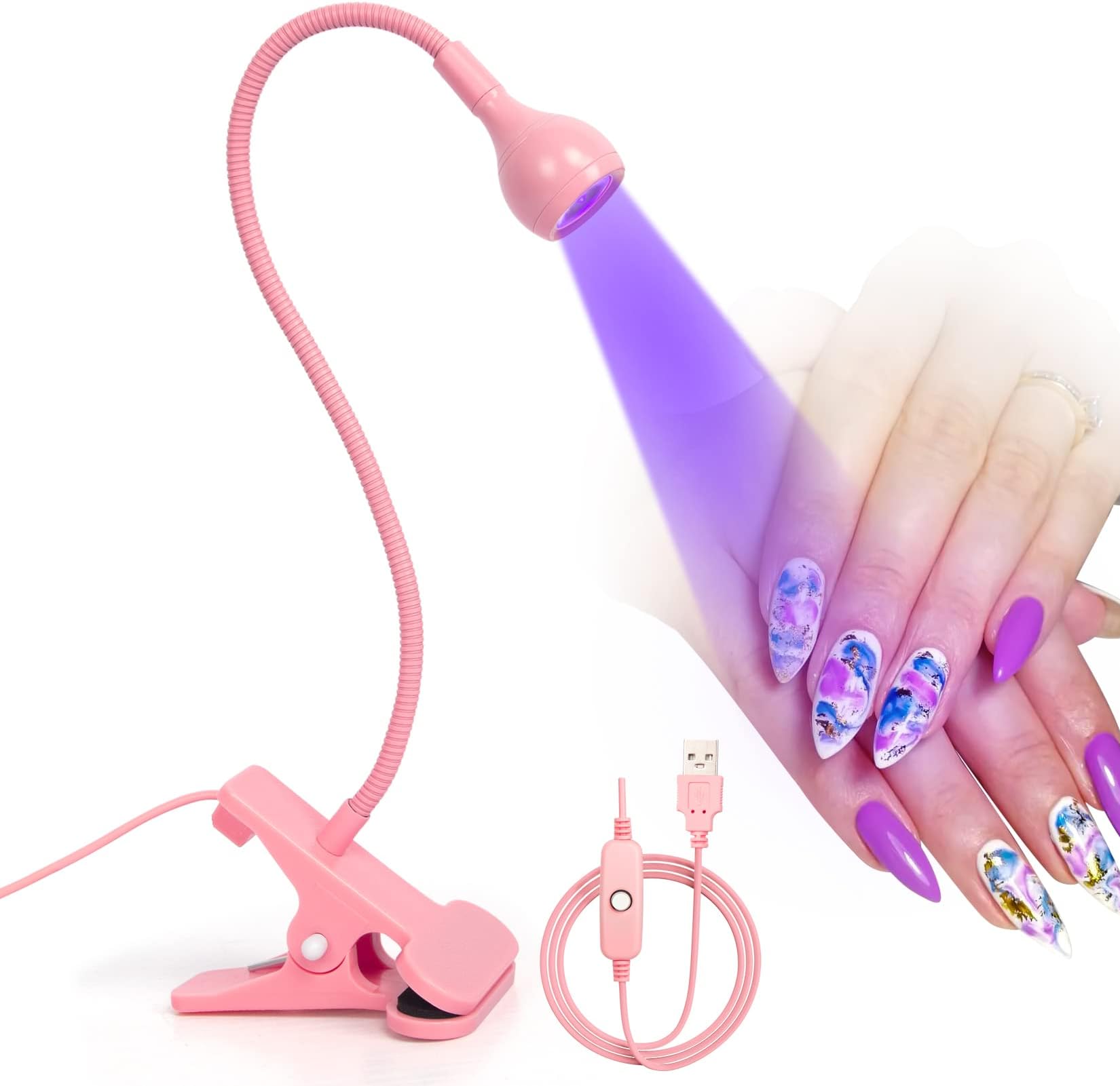 Amazon.com: GAOY Handheld UV Light for Gel Nails, Mini Nail Light, Portable LED Nail Lamp ...