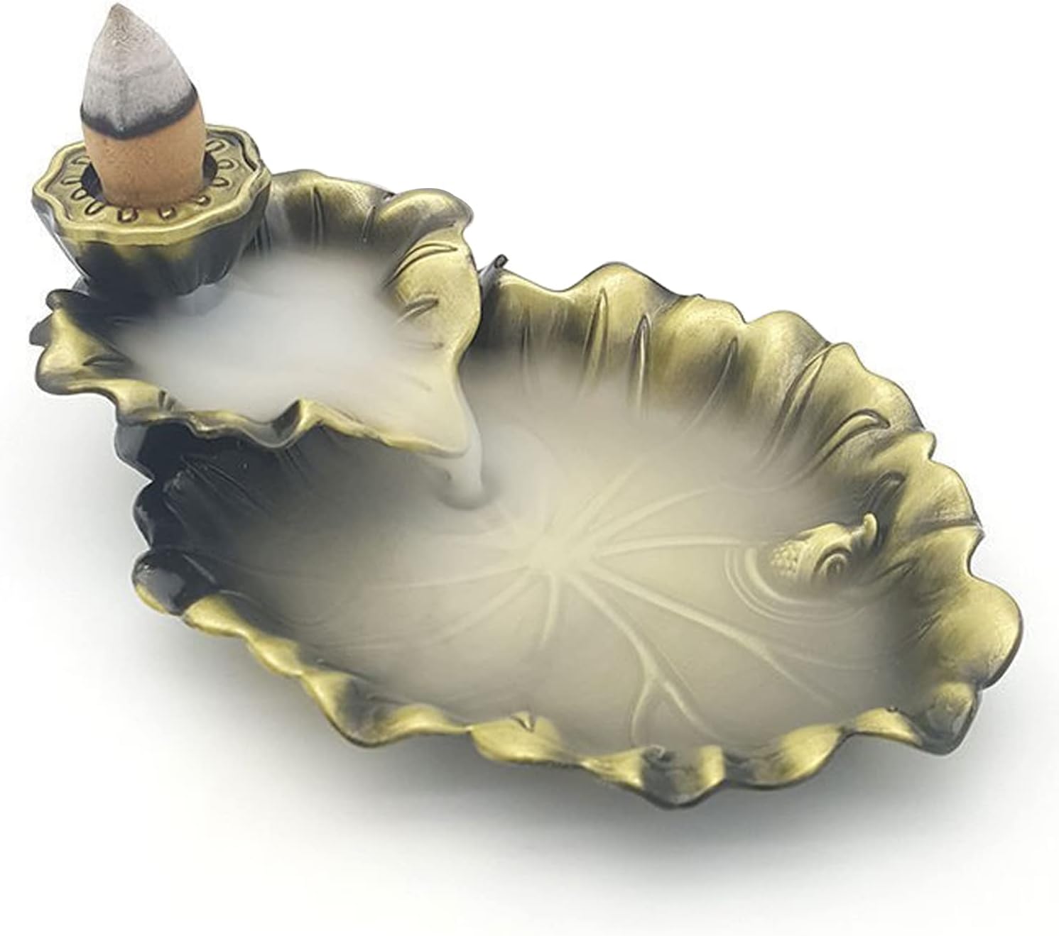 Backflow Incense Burner, Lotus Backflow Incense Holder Incense Cone ...