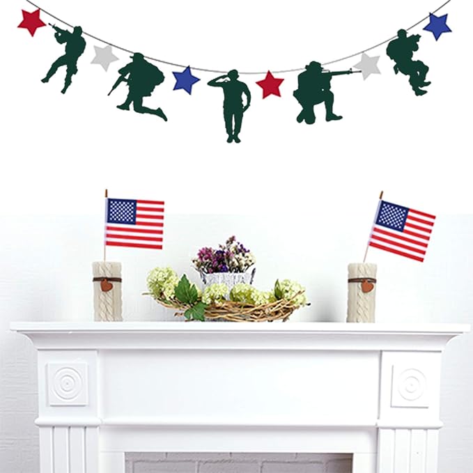 Amazon.com: Patriotic decoration banner, army military camouflage party ...