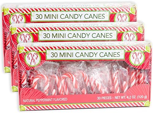 Amazon.com : Candy Cane Peppermint Flavored | 30 Mini Candy Canes in ...