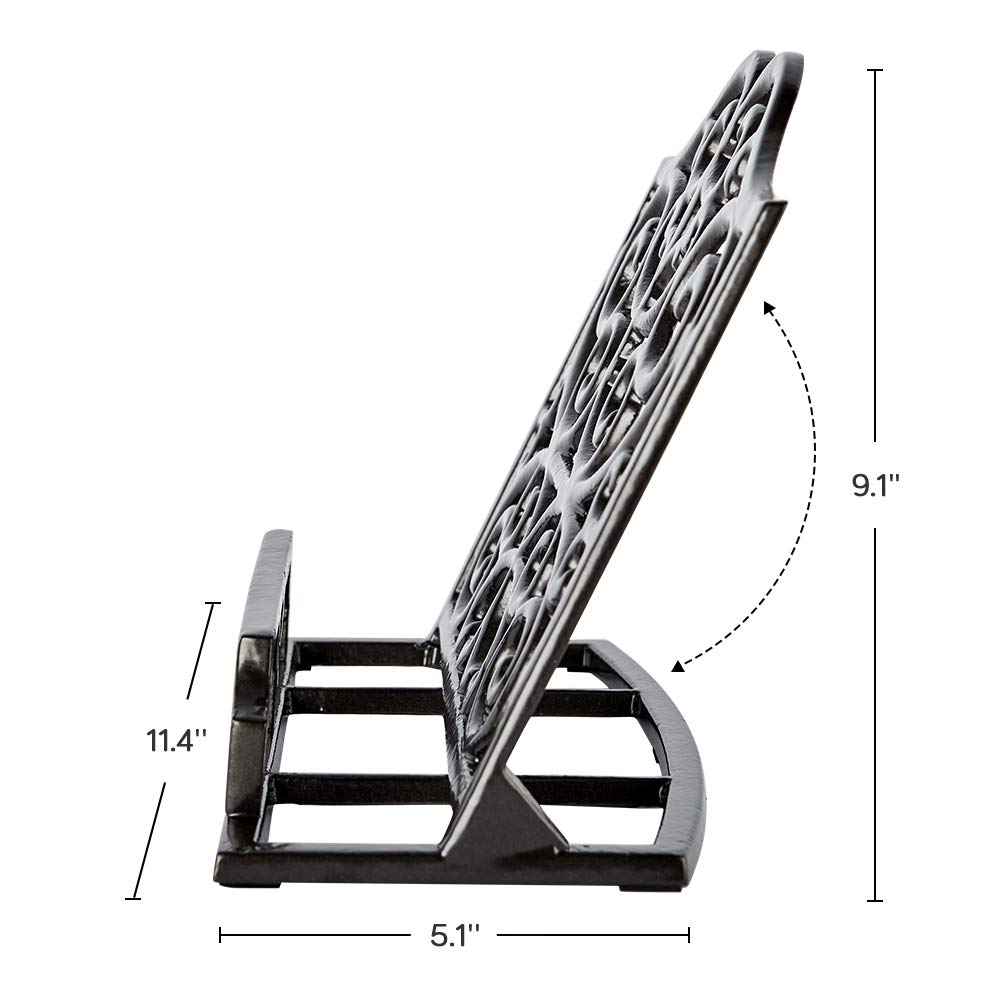 Vintage Cookbook Stand Cast Iron, Decorative Metal Cookbook Recipe ...