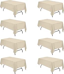 Amazon.com: BRILLMAX 8 Pack Beige Tablecloths for 6 Foot Rectangle ...