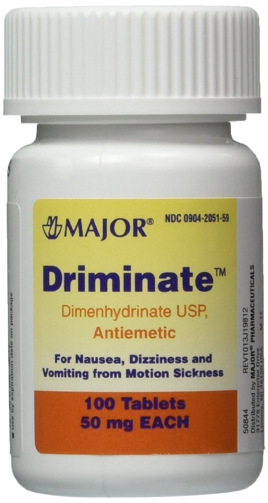 Driminate Generic For Dramamine Motion Sickness 50 Mg Anti Nausea ...
