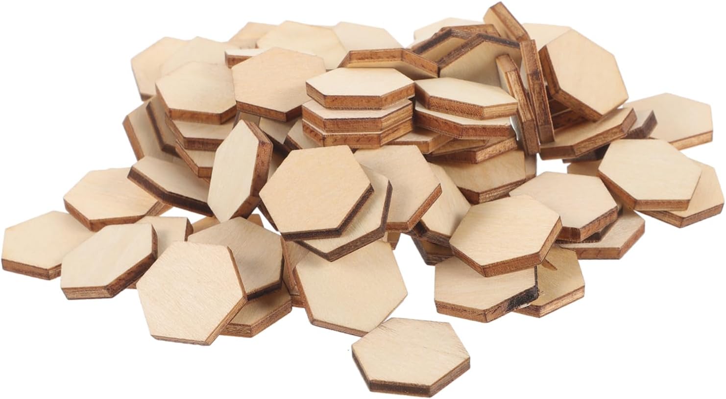 Amazon.com: Natural Unfinished Wood Hexagon Cutouts - 100pc DIY Crafts ...