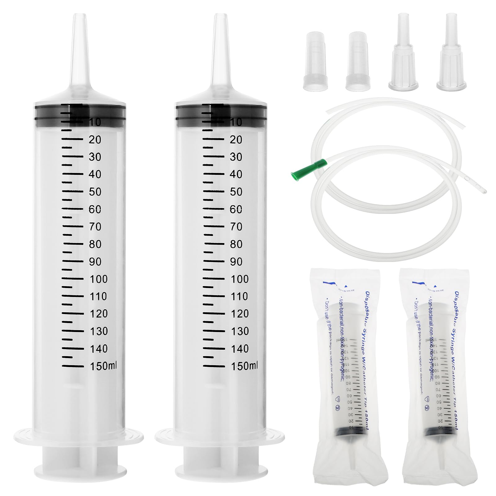 150 ml Reusable Liquid Syringe, Pack of 2 Oil Syringe Dosing Syringe ...