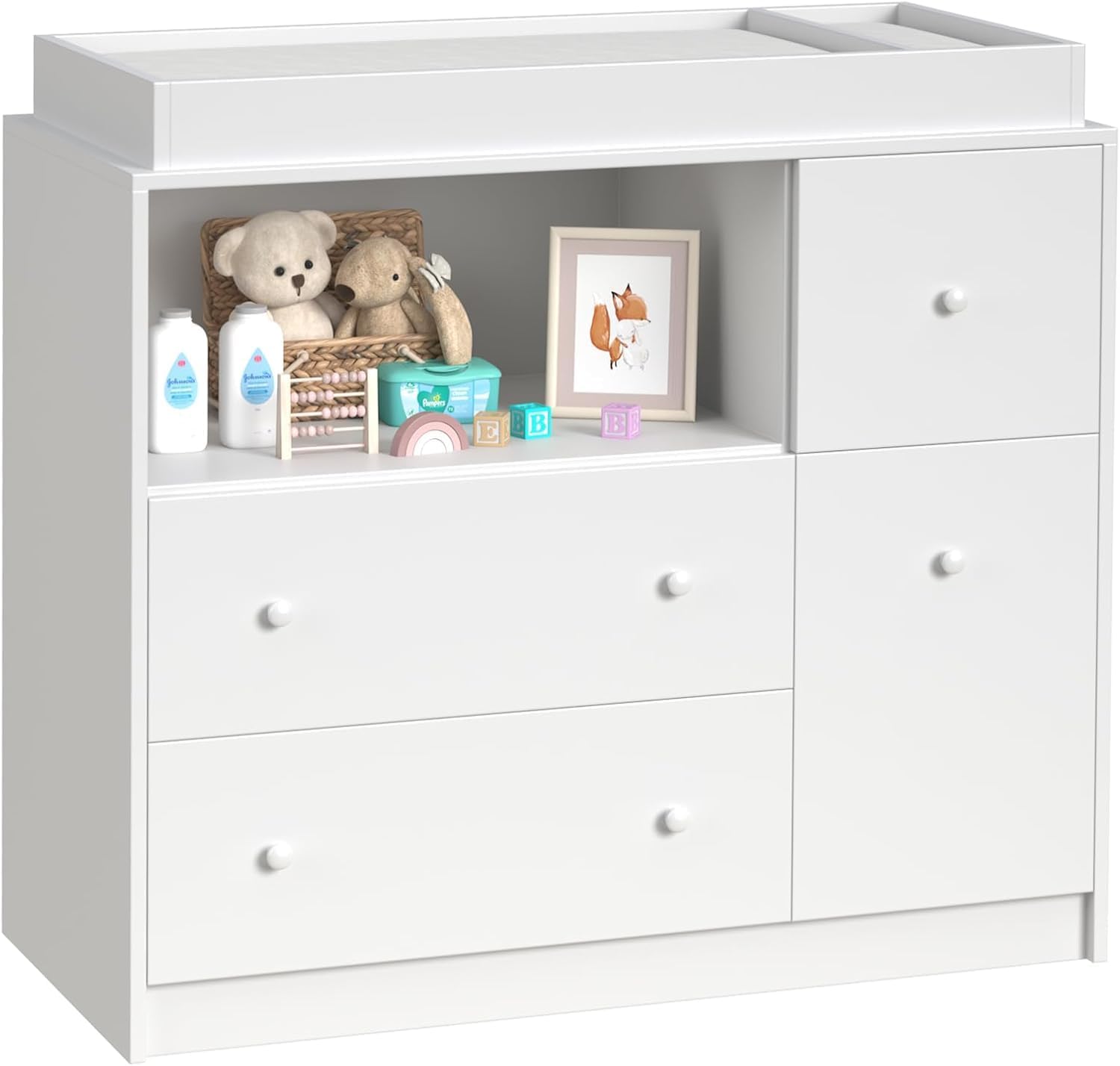 Amazon.com: PAKASEPT Changing Table Modern Dresser with Wide Table Top ...