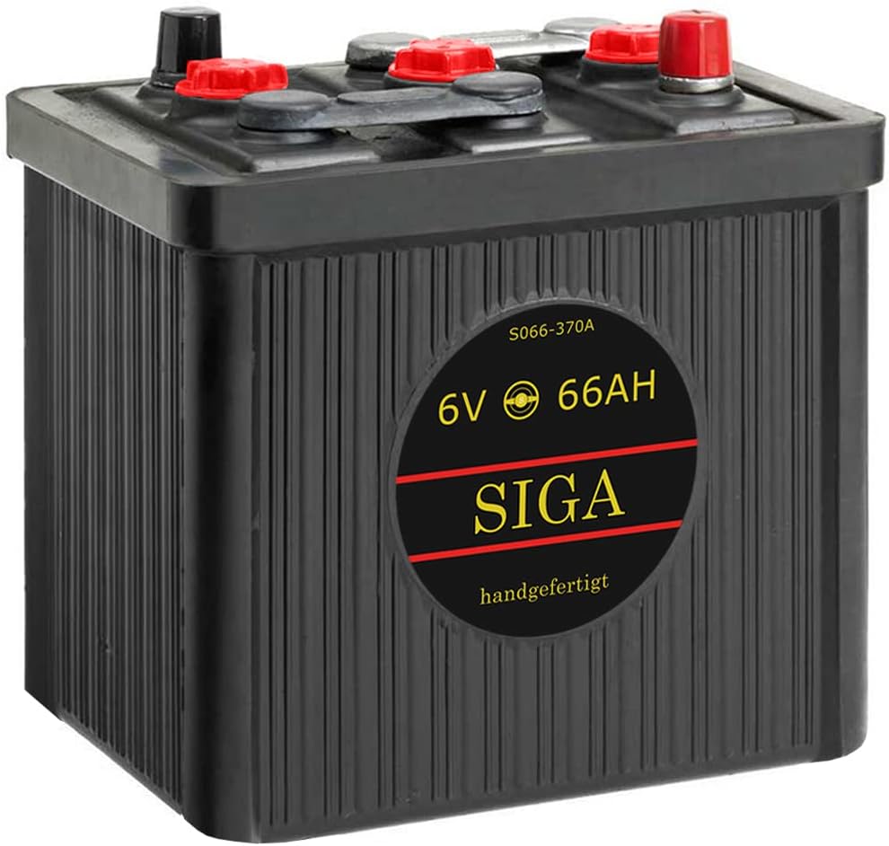 SIGA Oldtimer Batterie 6V 66Ah gefüllt geladen handgefertigt Oldtimer ...